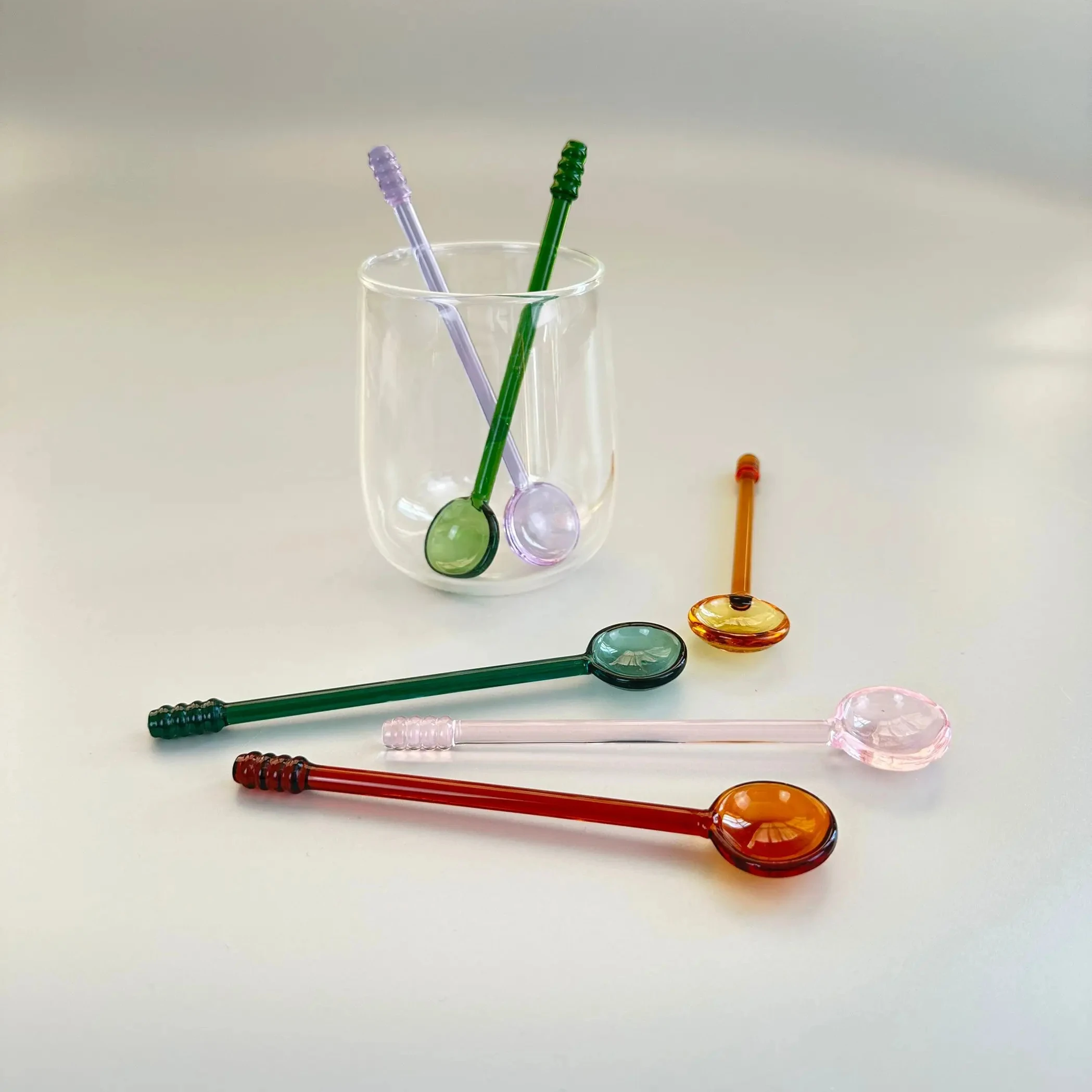 Wholesale Custom Stained Glass Coffee Scoop Long Handle Ice Cream ...