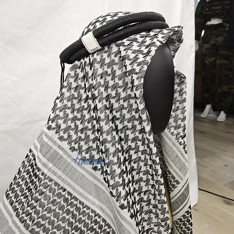 57" ArArab Agal Shemagh Palestinian Keffiyeh Scarf Black Arabian head ...