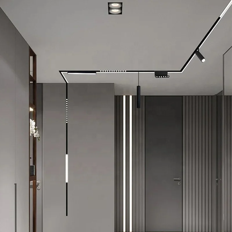 Modern Spotlight 48V Led Track Light 6mm Ultra Thin Magnetic Track ...
