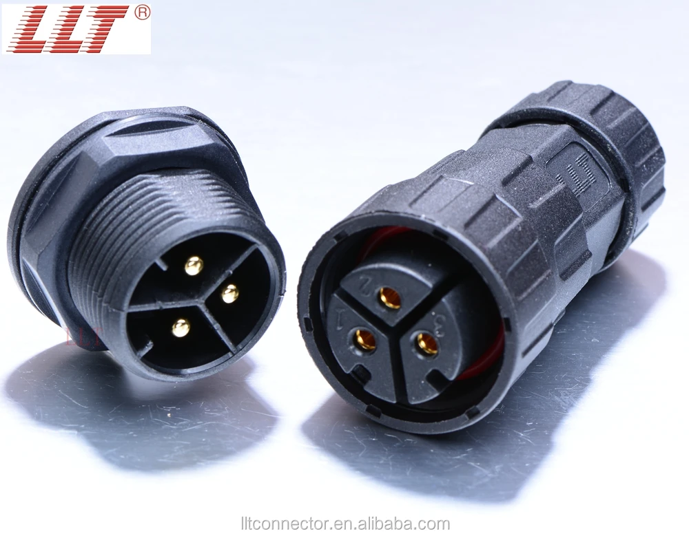 M25 3pin Male Female Plug Socket - 500V IP68 Waterproof Connector