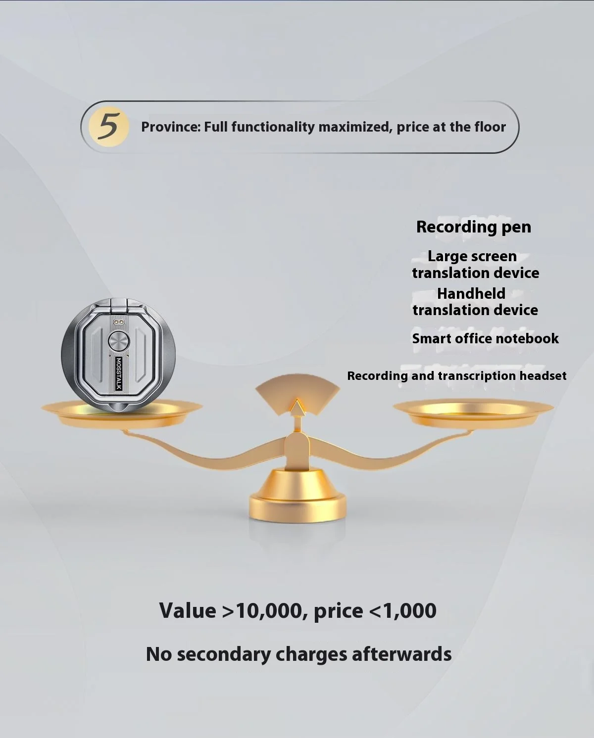2025 Mosstalk Intelligent AI Big Model T2 Voice Translator