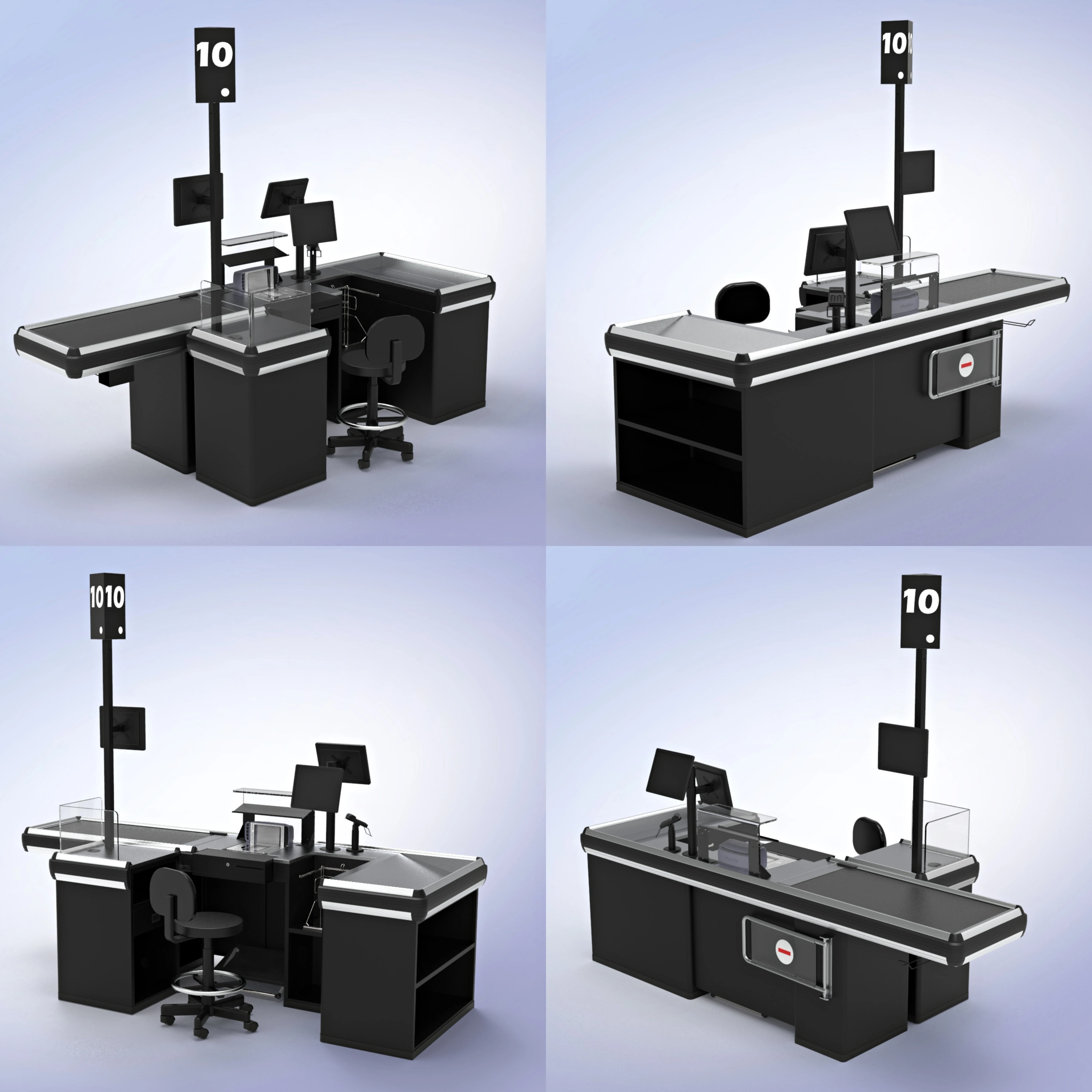 Motorized Automatic Cash Register Stand Cashier Counter Table Design ...