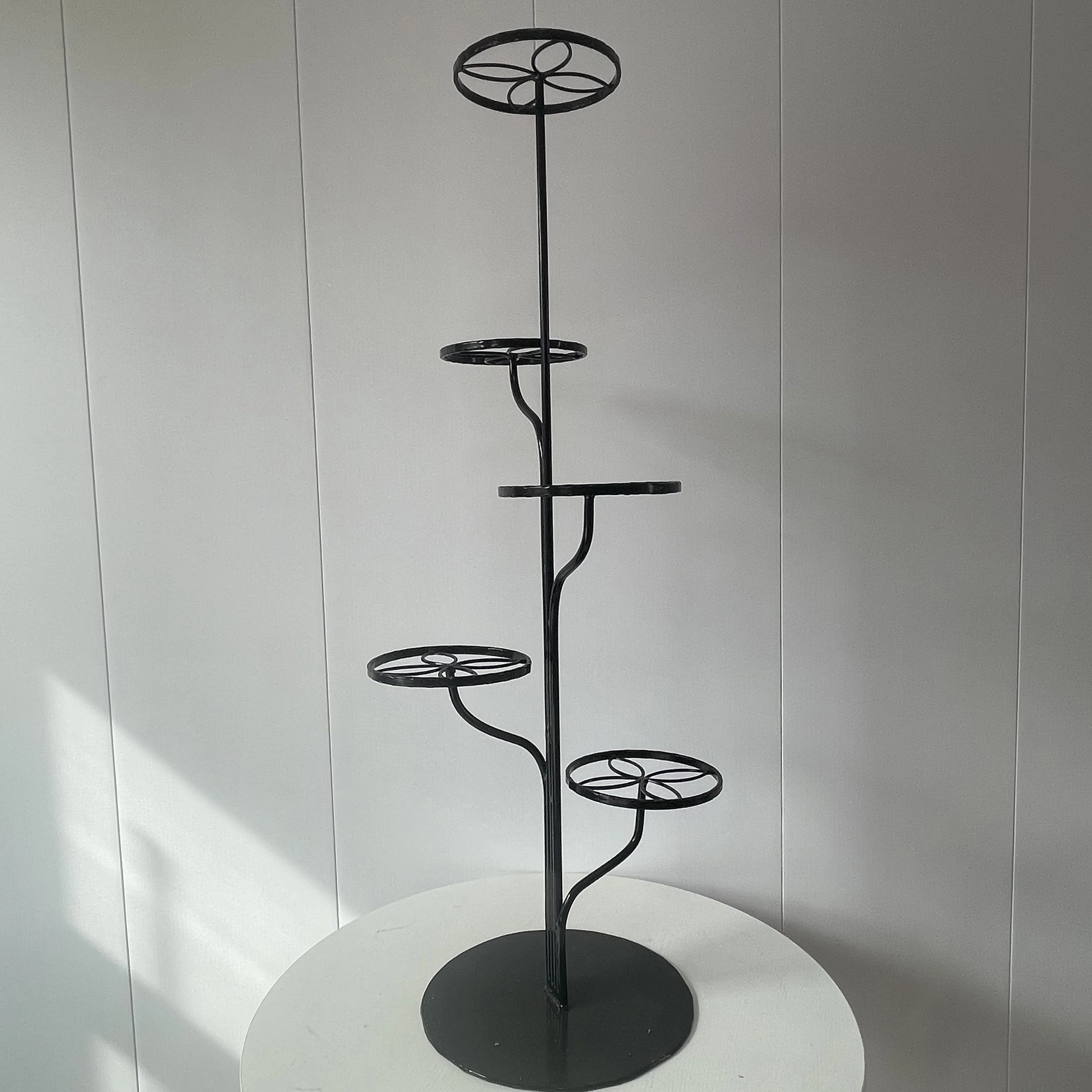 Wholesale Home Garden Standing Black Powder Coated Iron Flower Rack ...