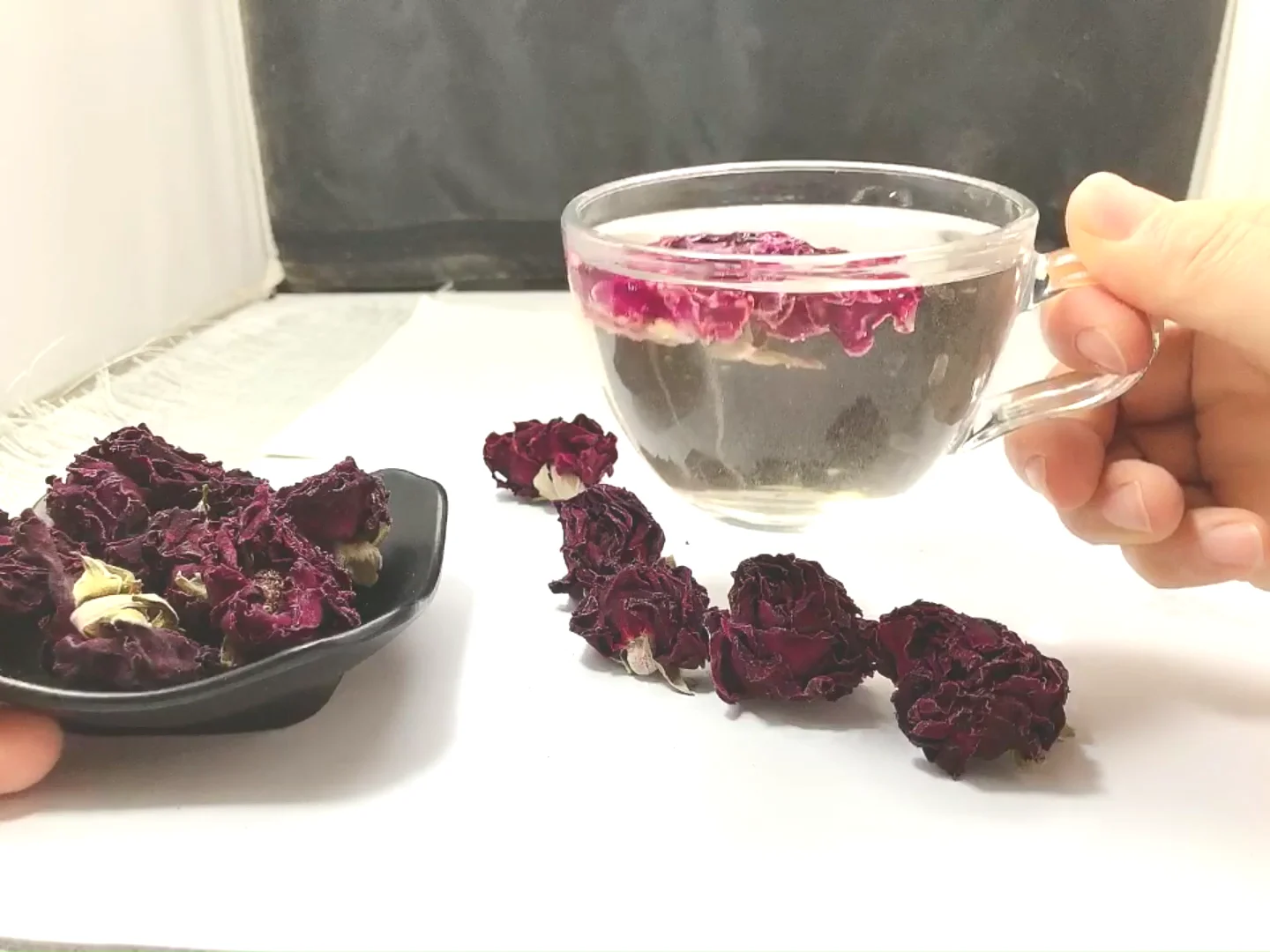 Mei Gui Hua Natural Edible Double Rose Petals Tea Dark Red Rose Flower ...