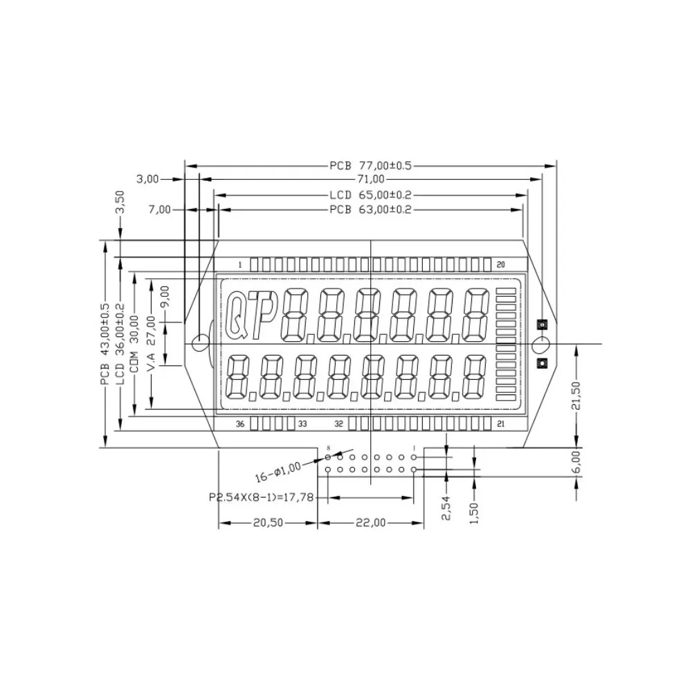 Taidacent Ht1621 3.3v Segment Code Tn Lcd Screen 16 Pin Mini 128x64 ...