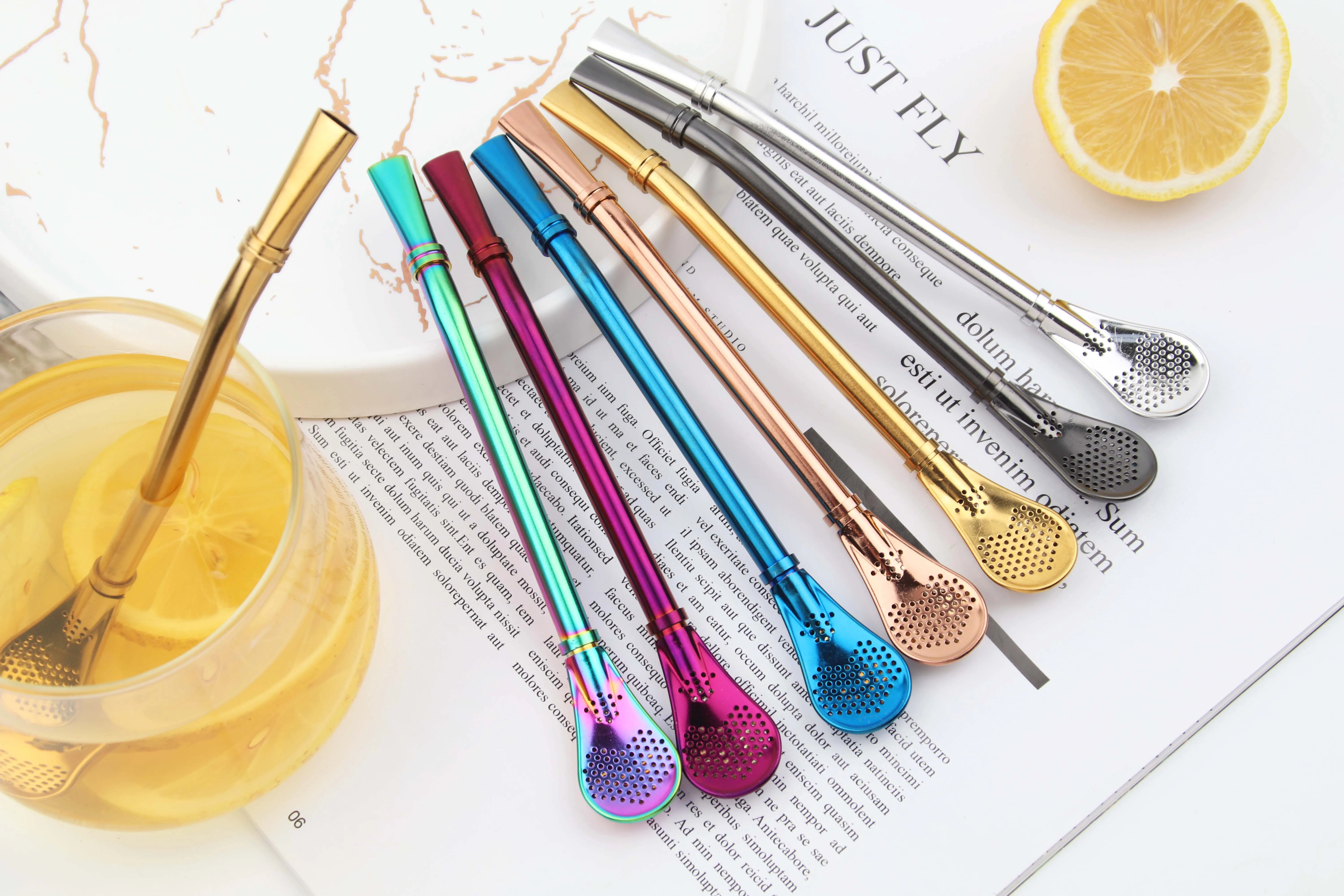 High Quality 304 Stainless Steel Straw Spoon For Drink Bar Coffee ...