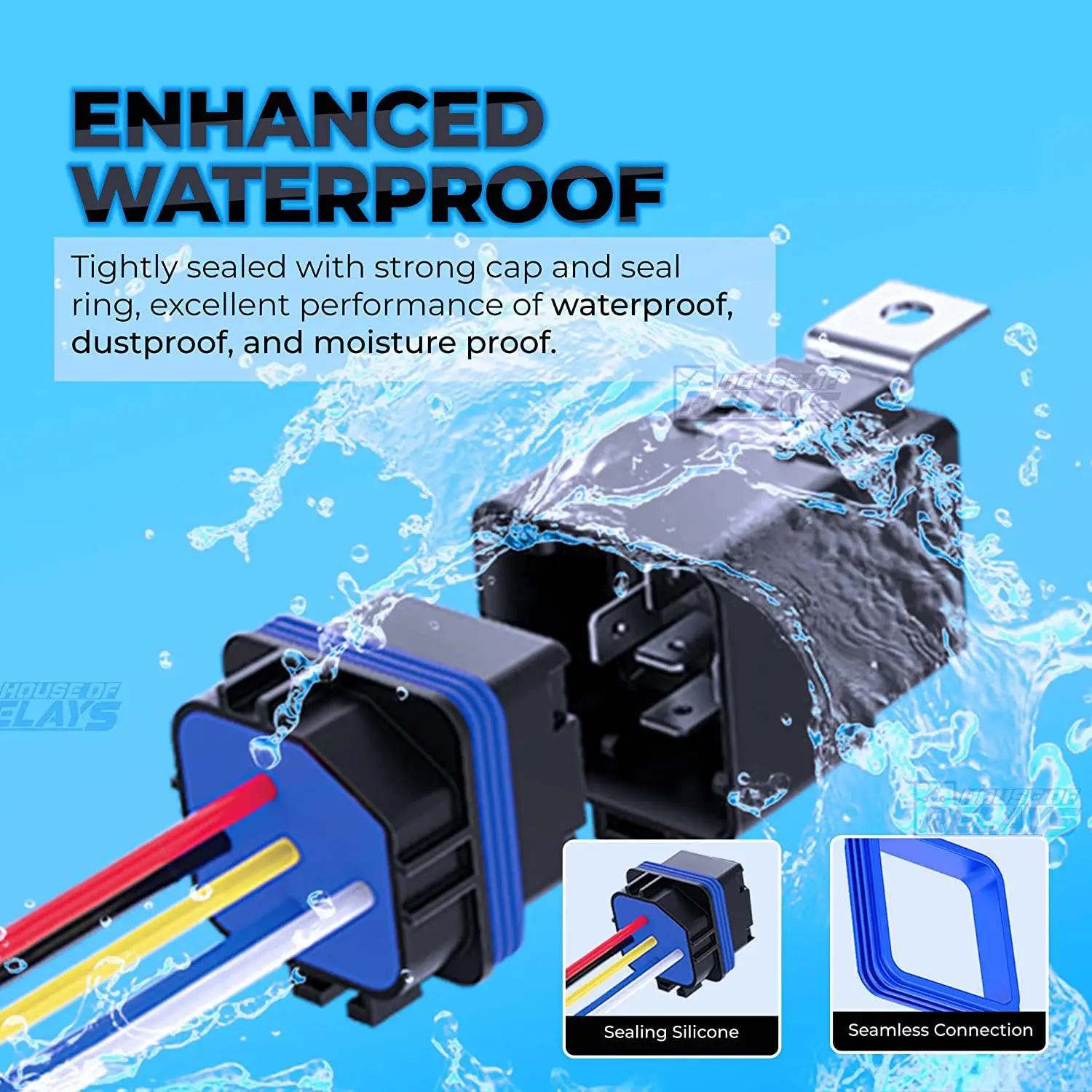 12V Relay with Harness Socket - Waterproof & Heavy Duty