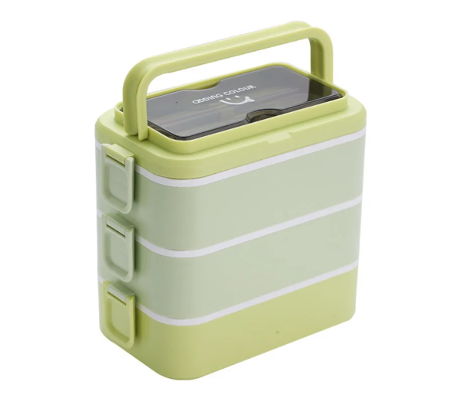 2300ml Portable Stacked Stainless Steel 3 Layers Bento Lunch Box Food ...