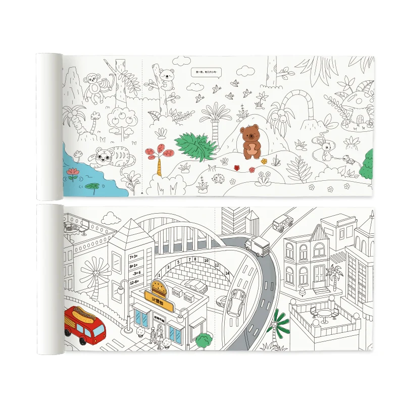 10m Coloring Sketch Paper - Forest Designs Crayons Pencils