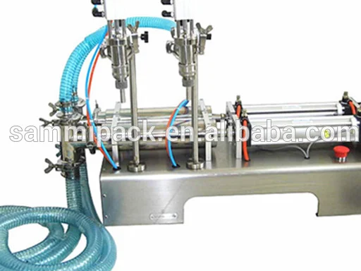 Two Nozzles Horizontal Pneumatic Piston Liquid Filling Machine,Water ...
