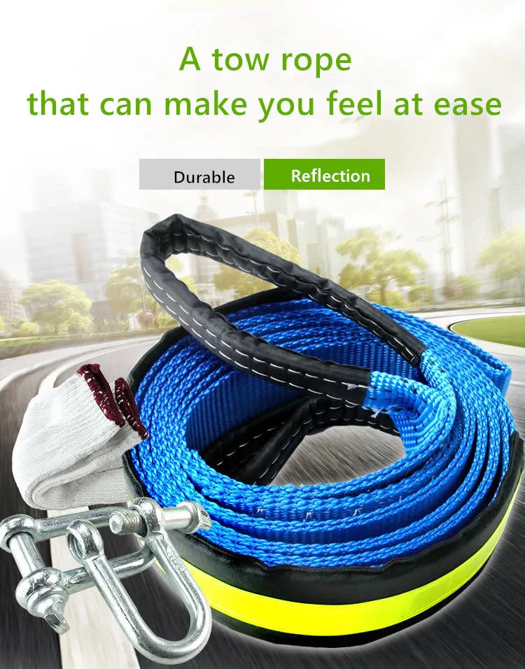 High Quality Reflector Elastic Kinetic Snatch Strap Emergency 8 Ton Tow ...