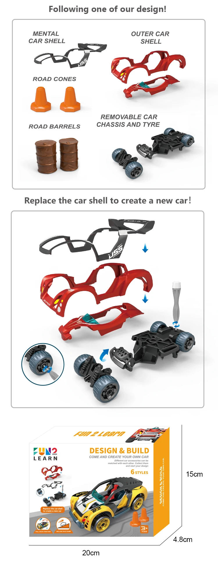 Diy Build Your Own Car Play Set Assembly Car Take Apart Preschool Early ...