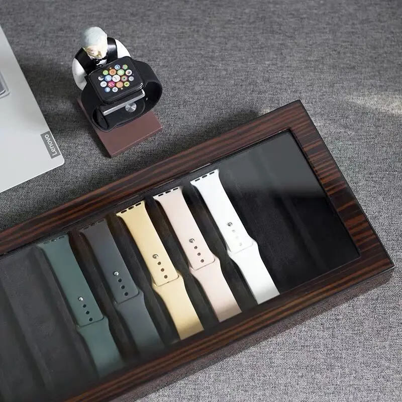 Wooden Watch Strap Storage Boxes - 10 Slot Display Case