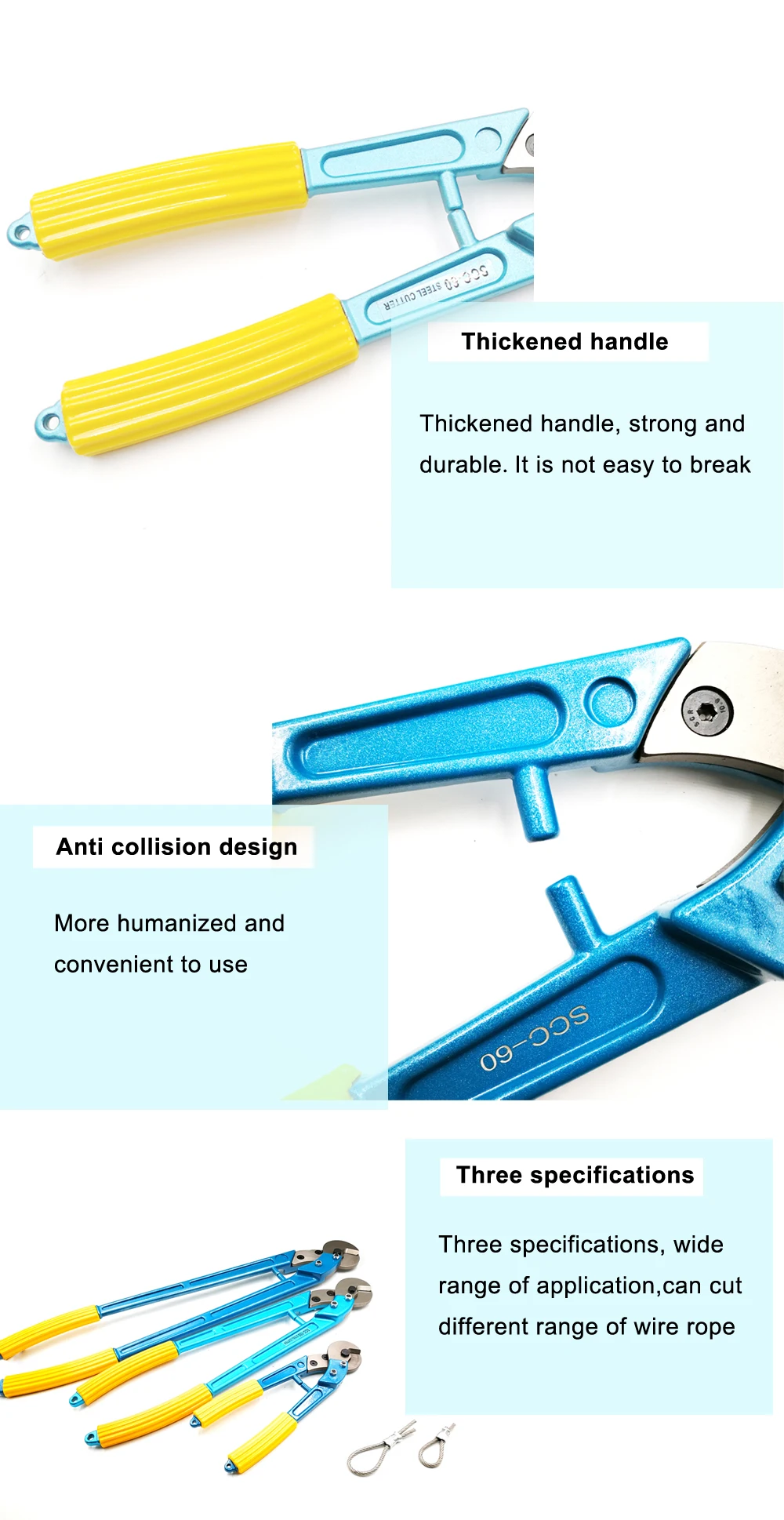 Long Handle Cable Cutter 600mm SCC-100 Cutting Capacity 10mm Hand ...
