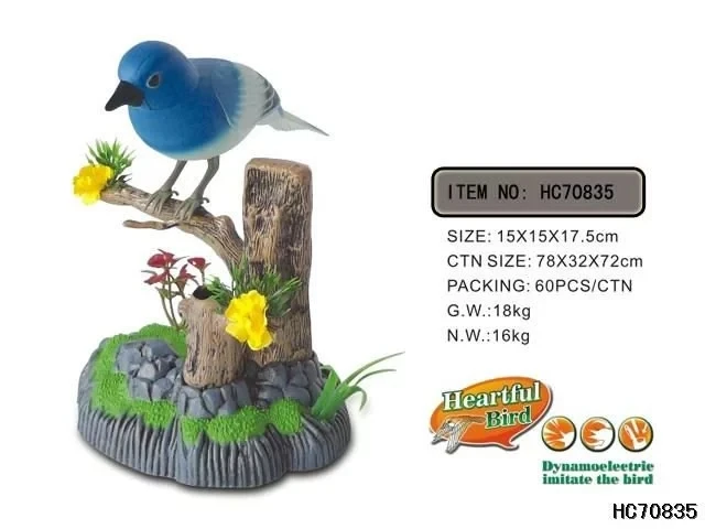 Plastic Battery Operated Singing Bird Toy With Simulated Art Bird Cage ...