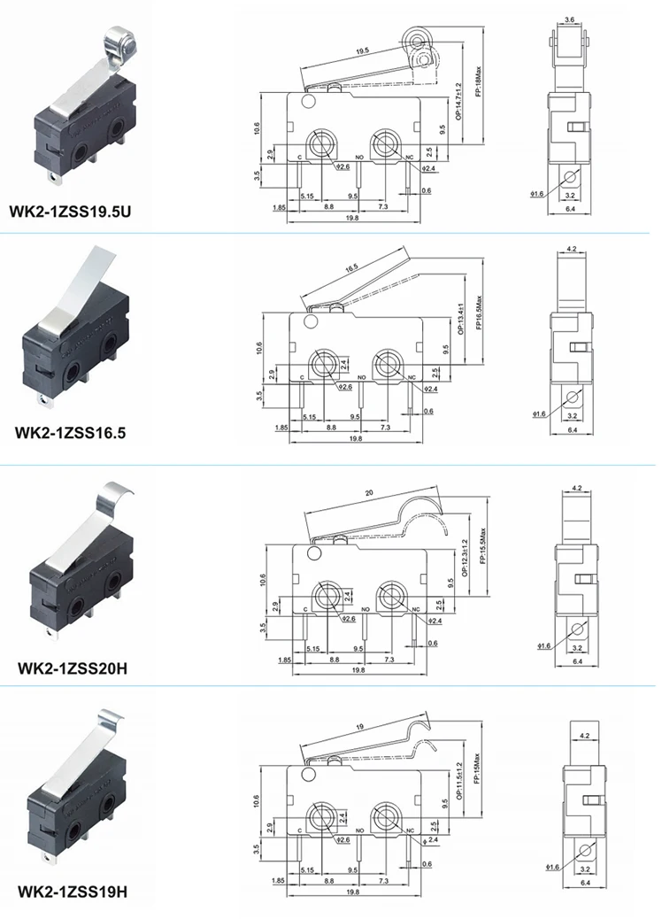 Cha Wk2 Series Micro Switch Levered 10a Long Life Lever Electronic ...