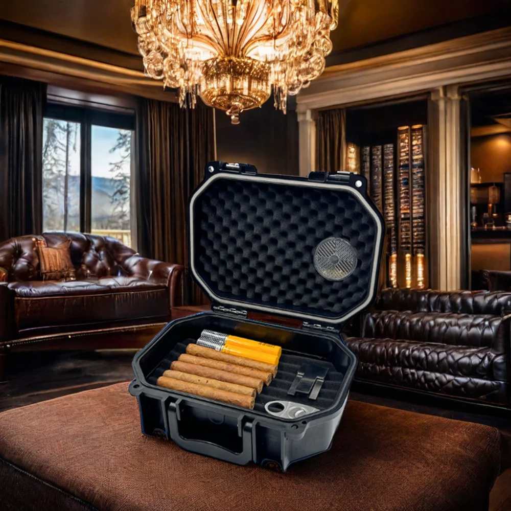 Wholesale Portable Travel Cigar Humidor Waterproof Plastic Case With ...