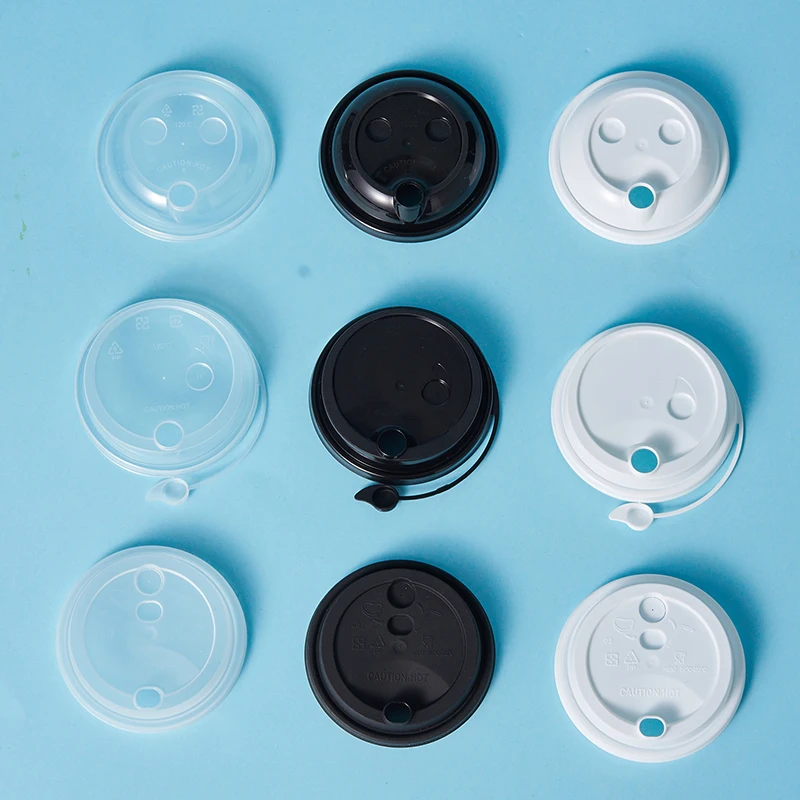 12oz 86mm Plastic Disposable Coffee Cup Lid Embossing Cups Flat Lids ...