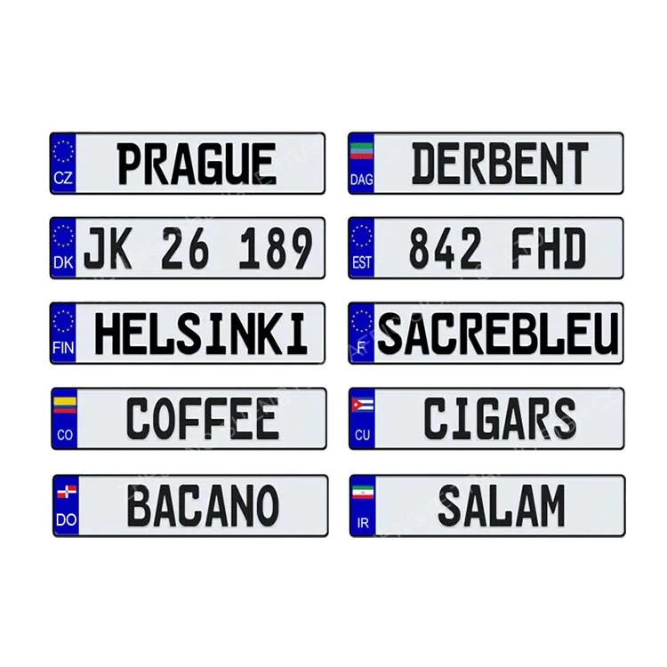 Custom Euro Aluminum Reflective Embossed Car Number Russia Russian ...