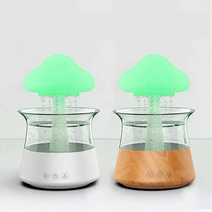 Raining Cloud Lamp Mushroom Water Diffuser Night Light Aroma Essential ...