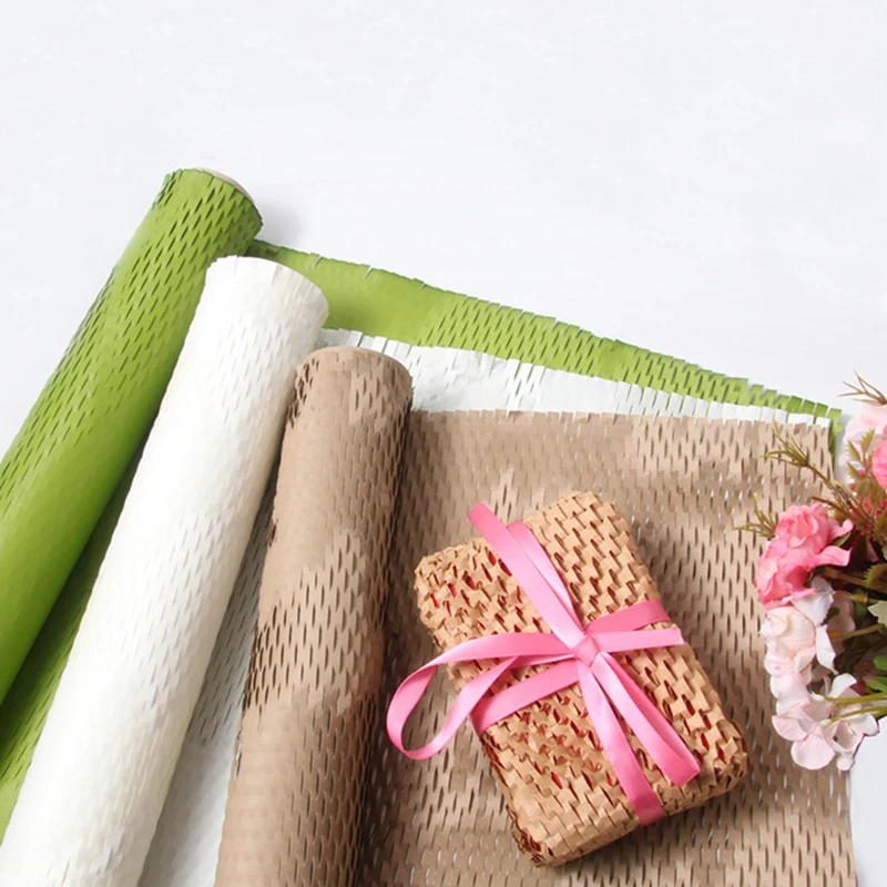 Eco-Friendly Honeycomb Packaging Paper Cushioning Kraft Paper Wrap Roll ...