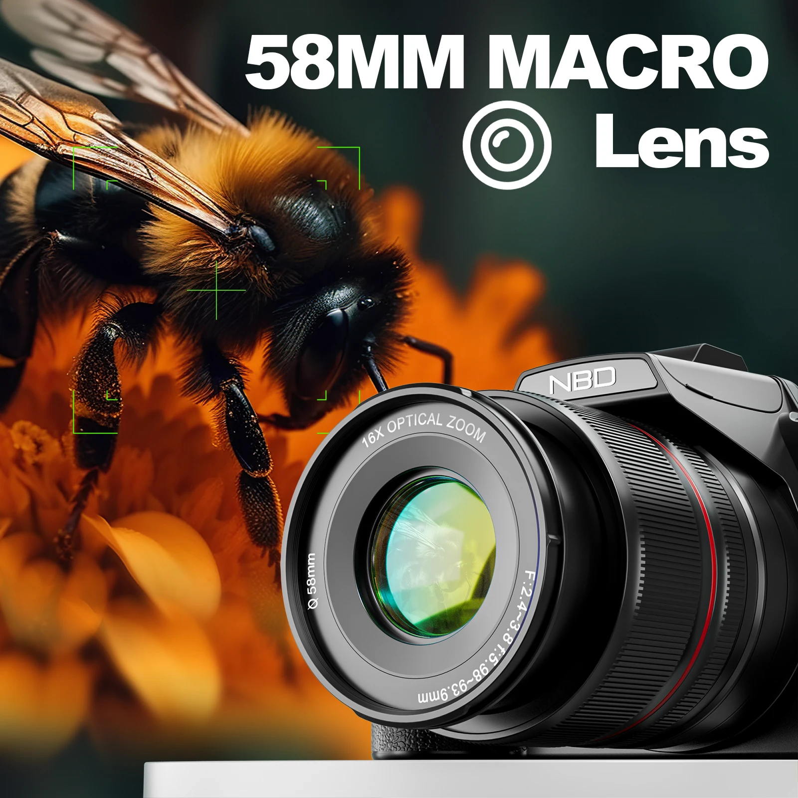 NBD Smart Photography Camera Auto Focus Dslr Black 64mp 5K 4k 16x ...
