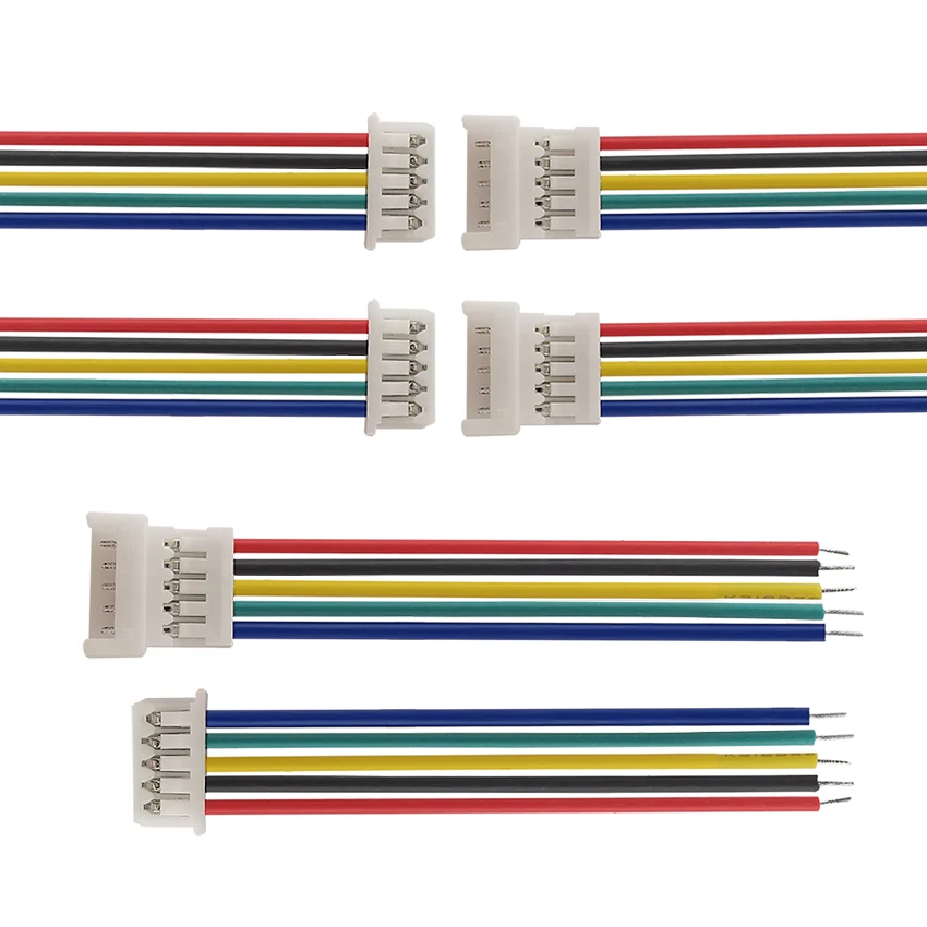 JST PH 1.25 5pin Plug Jack Wire Connectors - ROHS Compliant