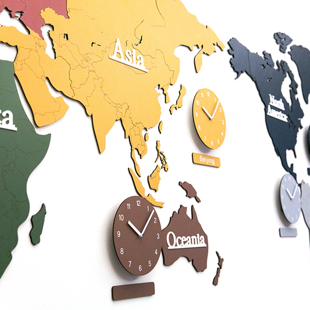 2019 Creative Modern World Map Wall Clock - Silent Quartz