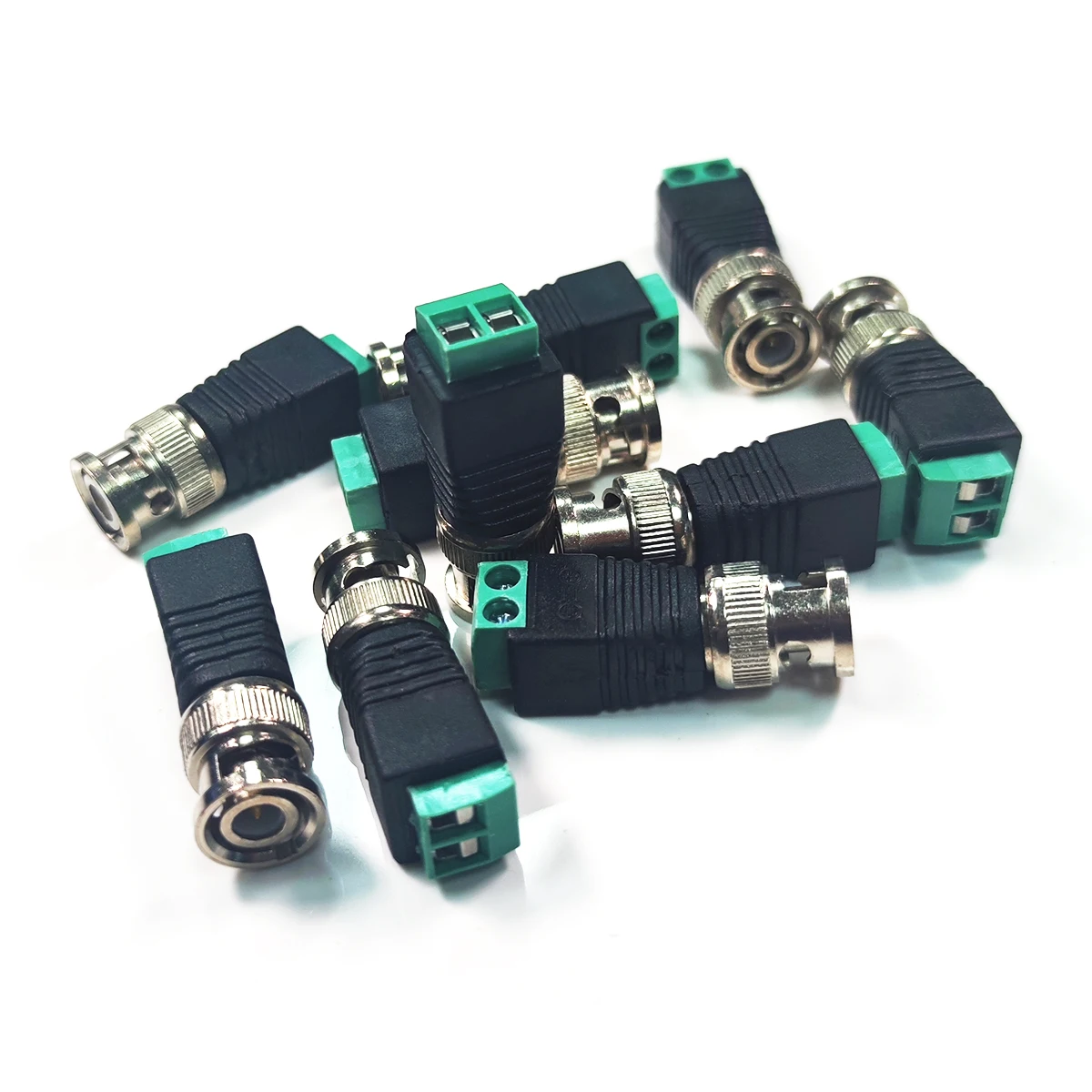 12v Dc Bnc Male Female Connector Coax Cat5 Video Balun Adapter Plug For ...