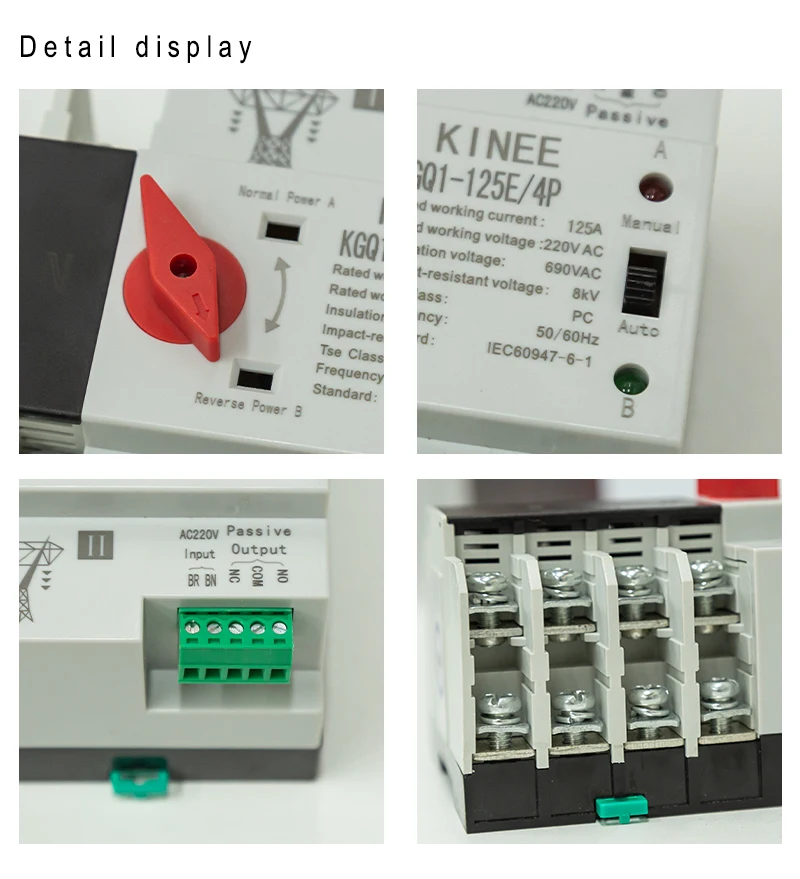 Kinee 125a 2p Automatic Transfer Switch Solar And City Dual Power ...