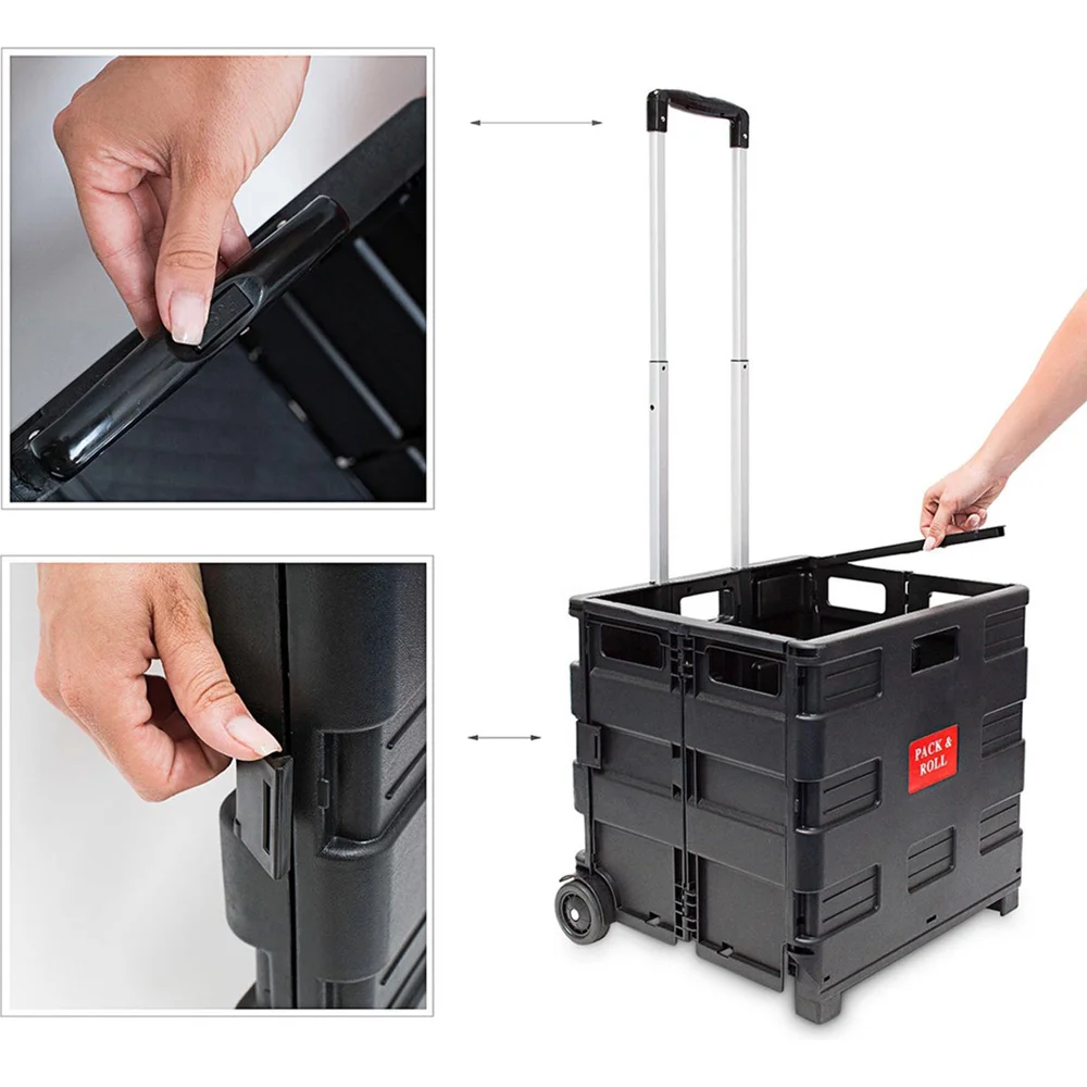 Large Two-wheeled Folding Plastic Universal Utility Hand Cart With ...