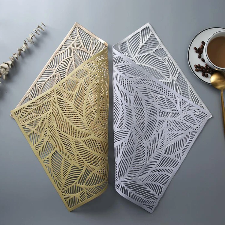 Rectangle Metallic Gold Table Decorative Hollow Out Pvc Plastic ...