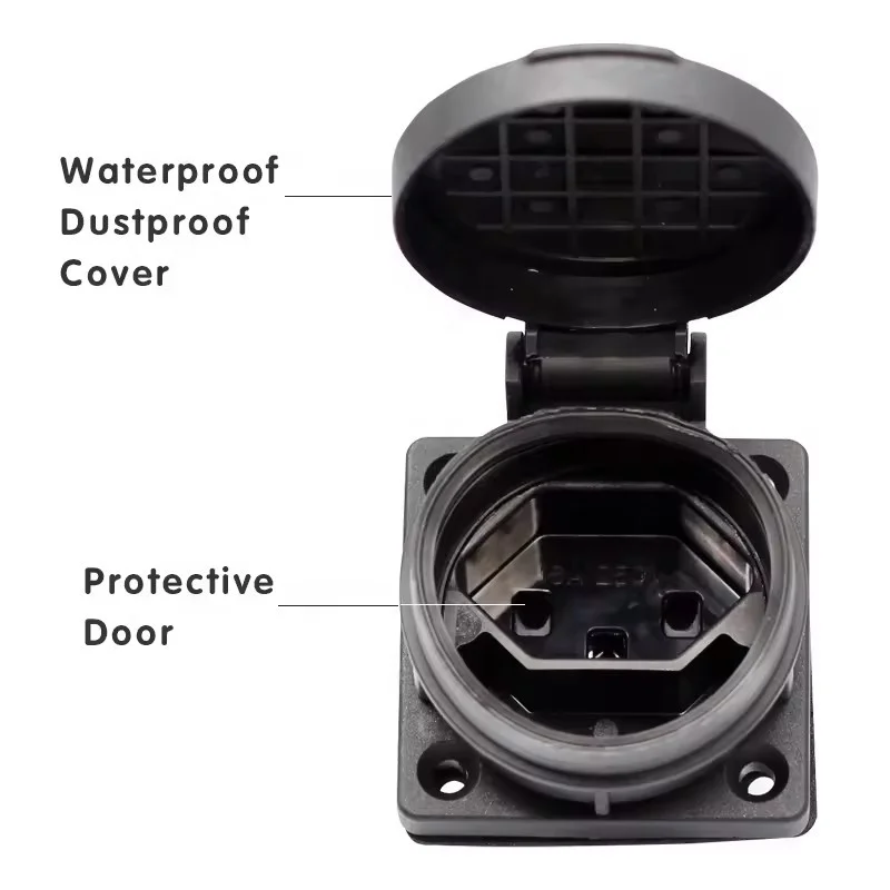 3pin Waterproof IP55 2P+E Wall Panel AC 220V 250V 16A Swiss Socket for UPS