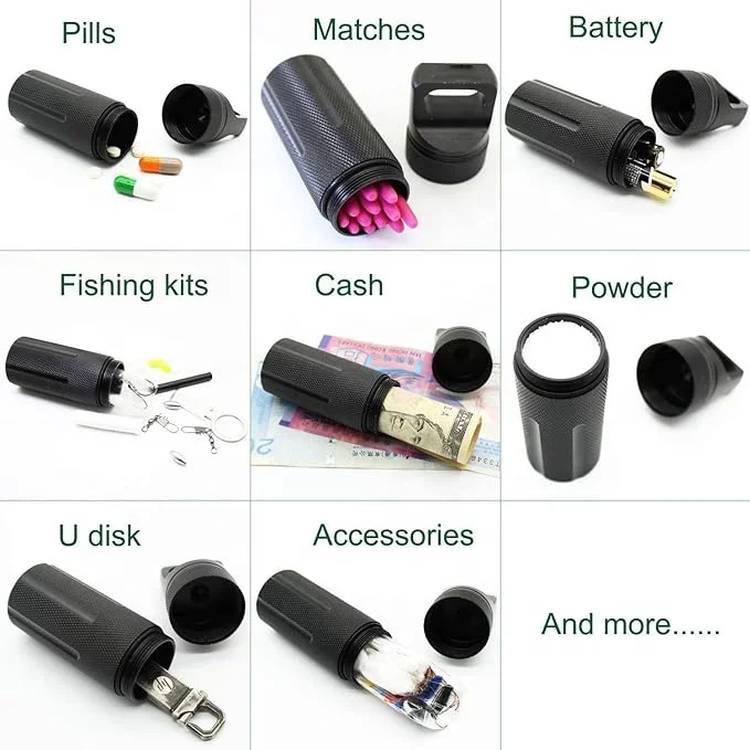 Outdoor Waterproof EDC Survival Container - Airtight Aluminum