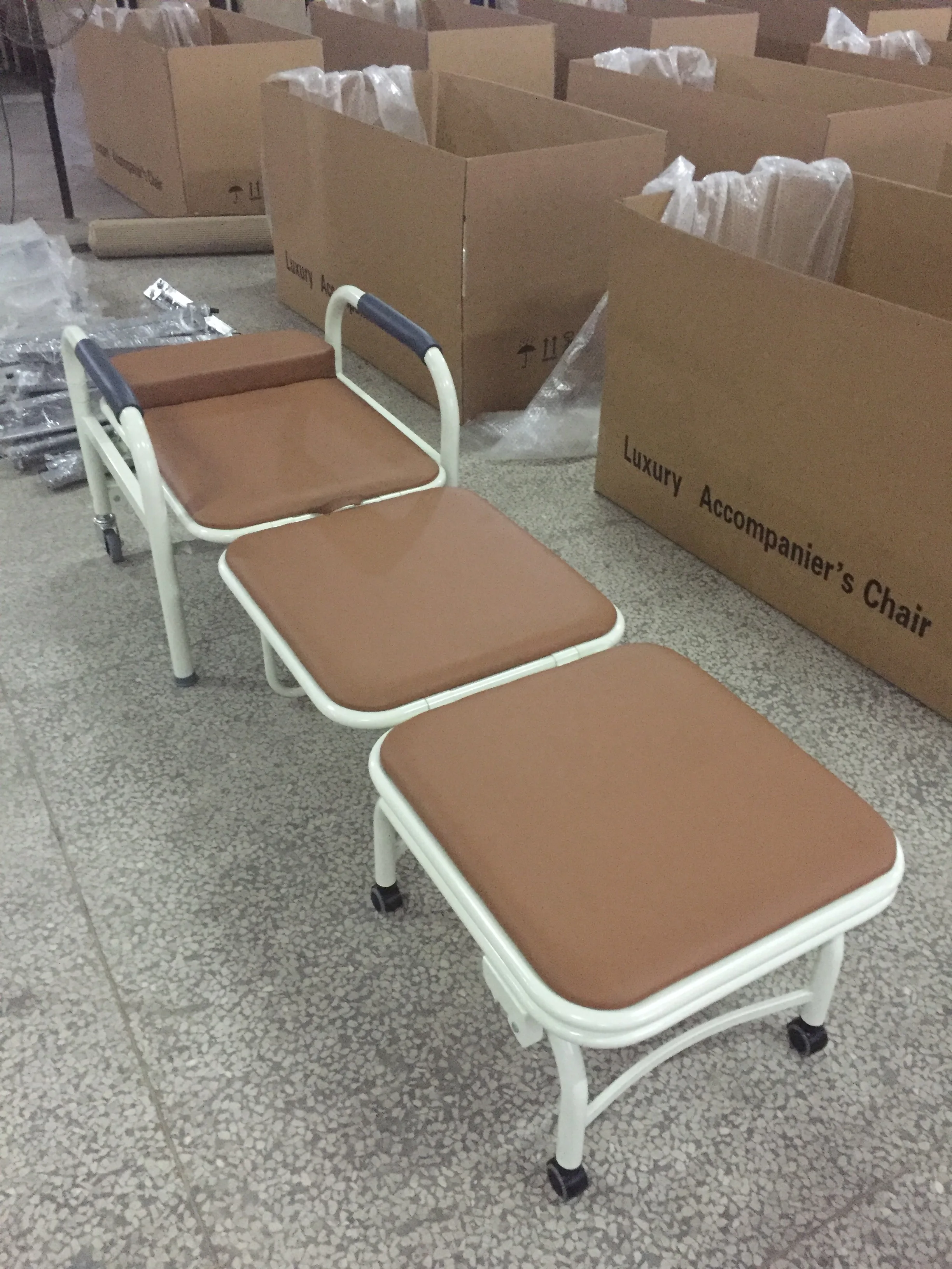 Durable Hospital Furniture Sleeper Sofa Metal Adjustable Folding Nurse ...