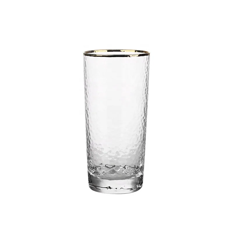 Hot Classic Daily 8oz Glass Cup Embossed Hammer Design Glass Tumbler ...