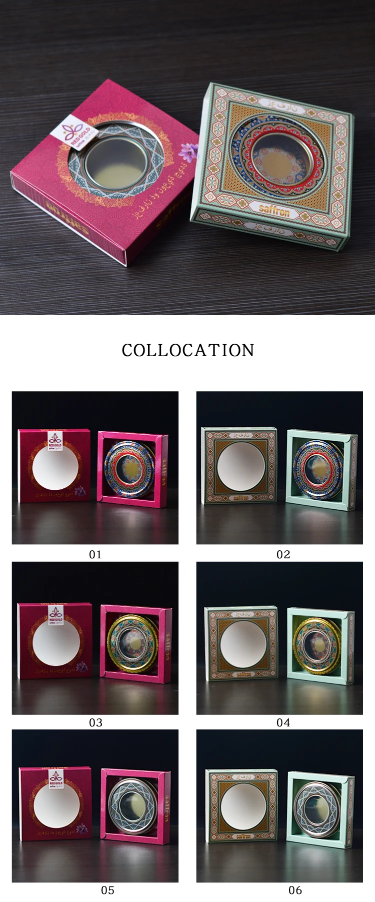 High Quality Spice Foldable Saffron Paper Box Packaging