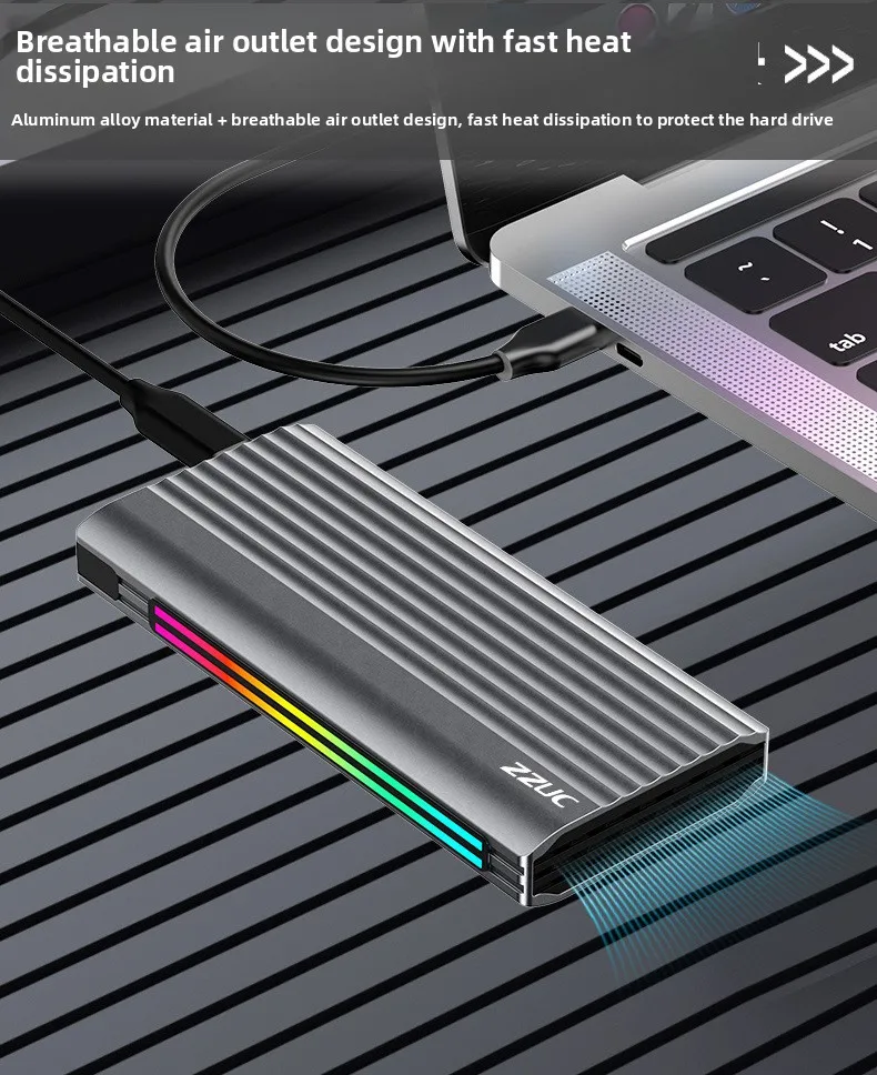 M19 Aluminum Tool-Free SATA Interface Mobile Hard Drive Enclosure Solid ...