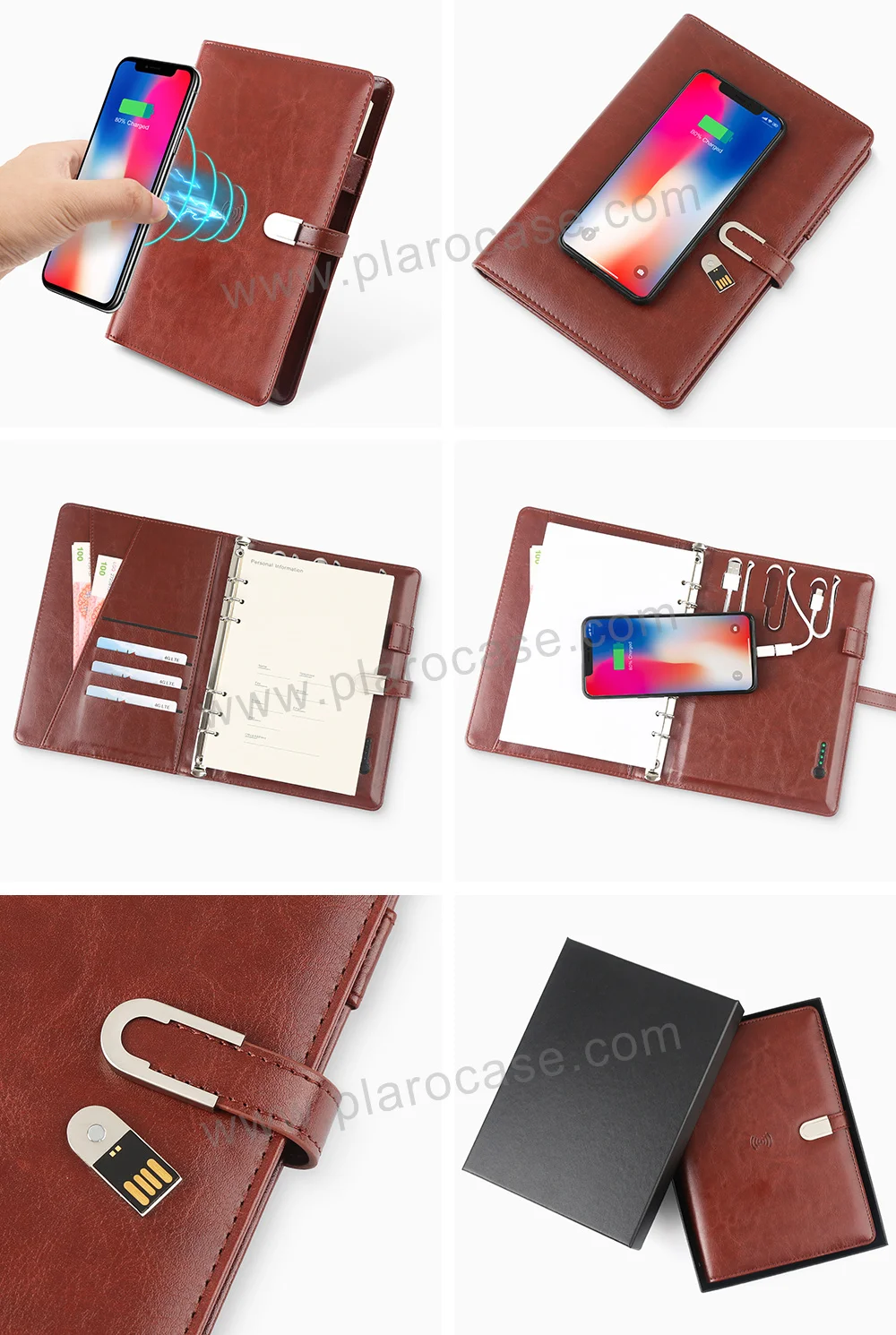 Wireless Charger Notebook With Power Bank Usb Flash Charging Cables ...