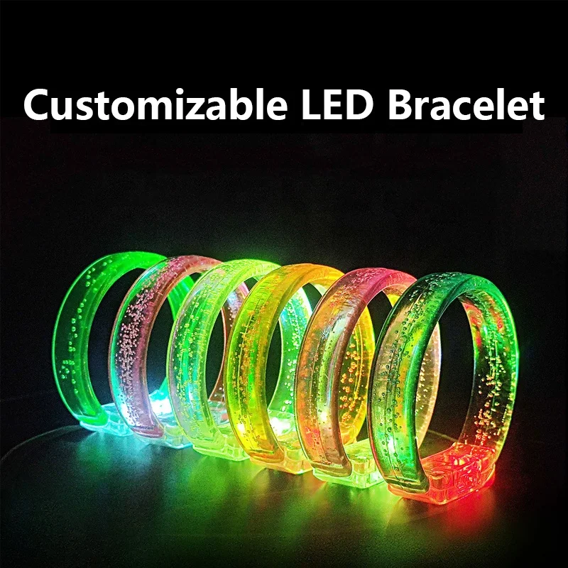 Custom Christmas Party Flashing Wristband GlowIn the Dark Bracelet ...