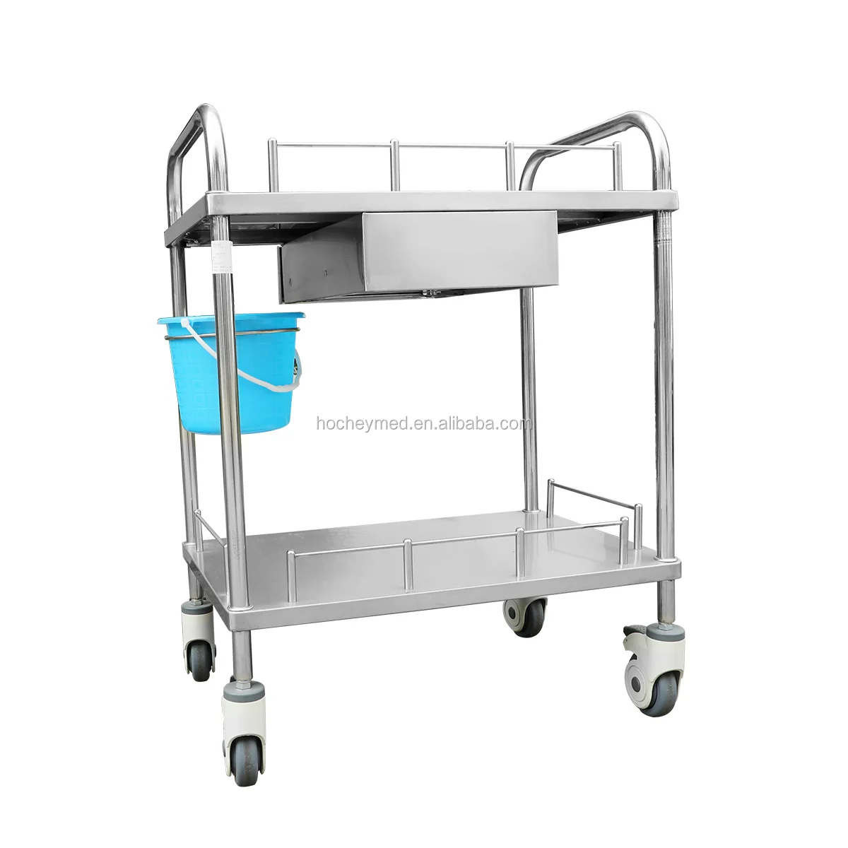 Hospital Stainless Steel Instrument Trolley Three-layer Procedure ...