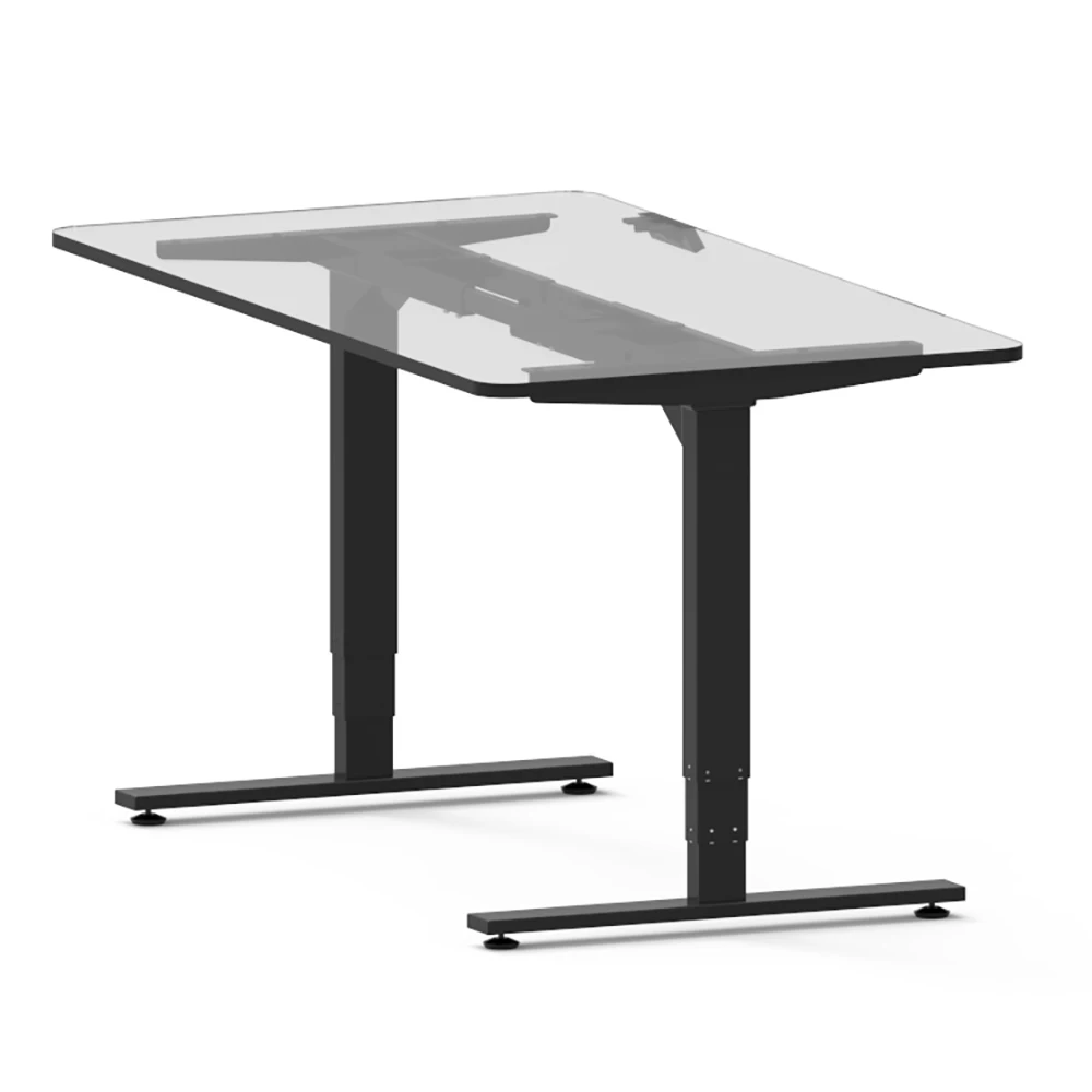 Vansdesk 2 Inverted Leg 3-stage Glass Desktop Table Office Sit And ...
