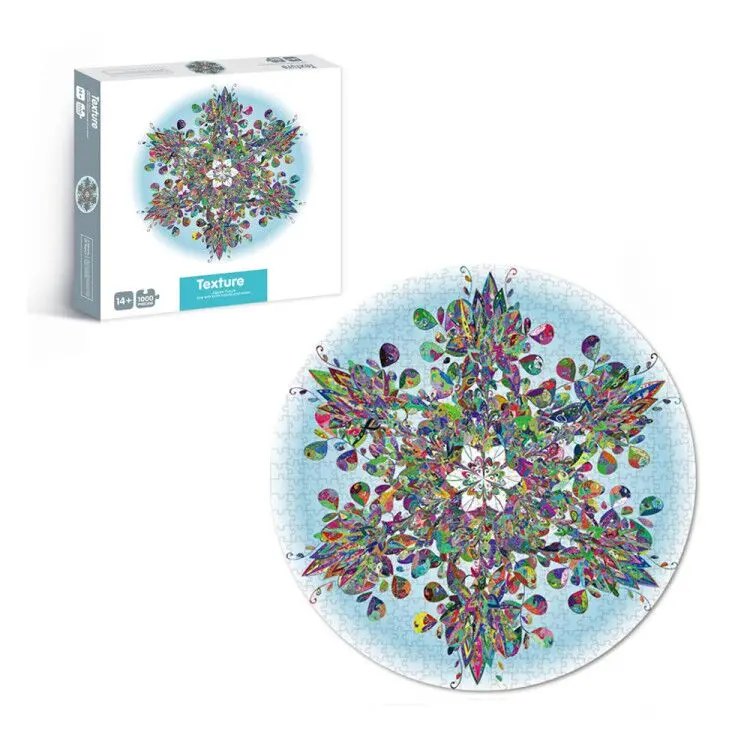 Customized 1000 Pieces Round Jigsaw Puzzle Crystal Snowflake - Buy ...