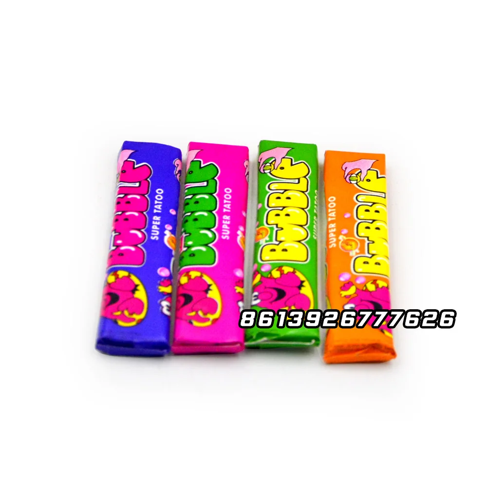 Square Box 7cm Fruit Flavor Tattoo Bubble Gum - TWANDY