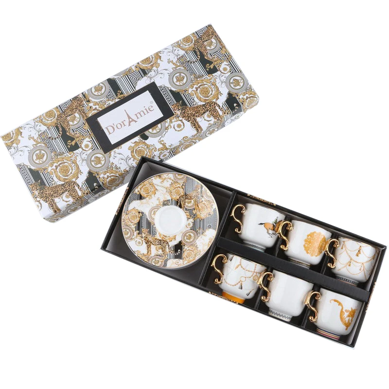 Set Of 6 Arabic Tea Cup Set Espresso Coffee Cup With Saucer - Buy ...