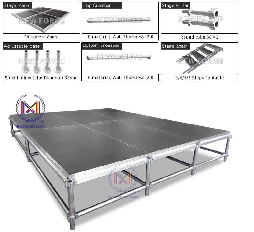 4x4ft Acrylic Nonslip Waterproof Riser Stage Platform