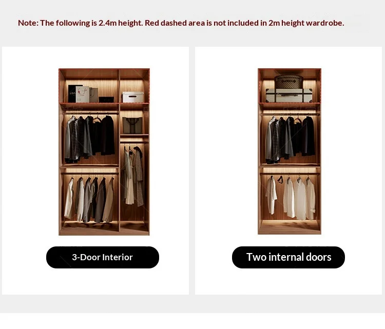 Customizable Durable Wardrobe with Flat Door Antique Design Melamine ...