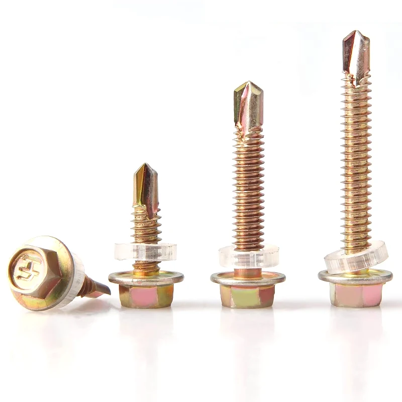 Galvanized Outer Hexagonal Flange Self-tapping Self-drilling Screw Drilling Tail Dovetail Wire ...