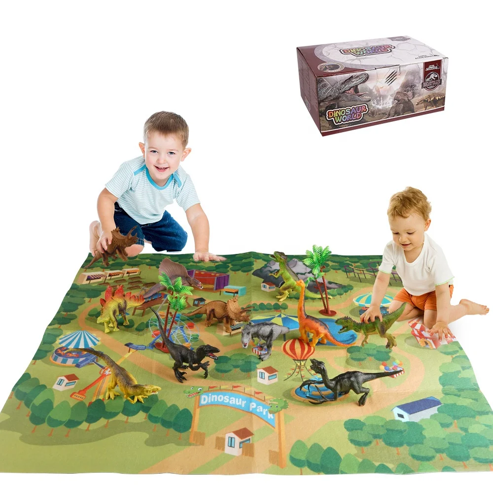 Dinosaur Play Mat World Toys Figure With Activity Play Mat Set ...