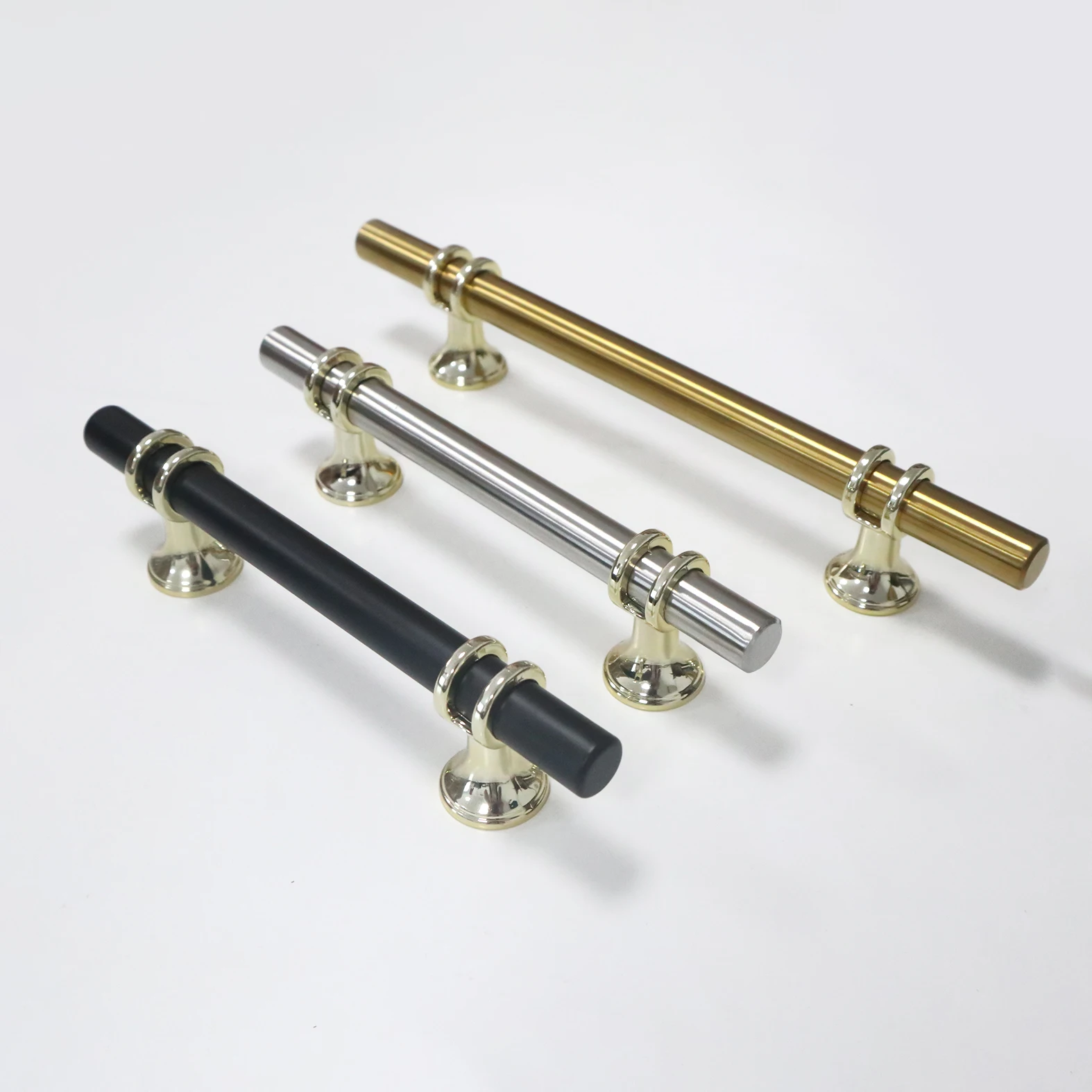 Stainless Steel Simple Furniture Drawer Handles Black Gold Hollow T Bar ...